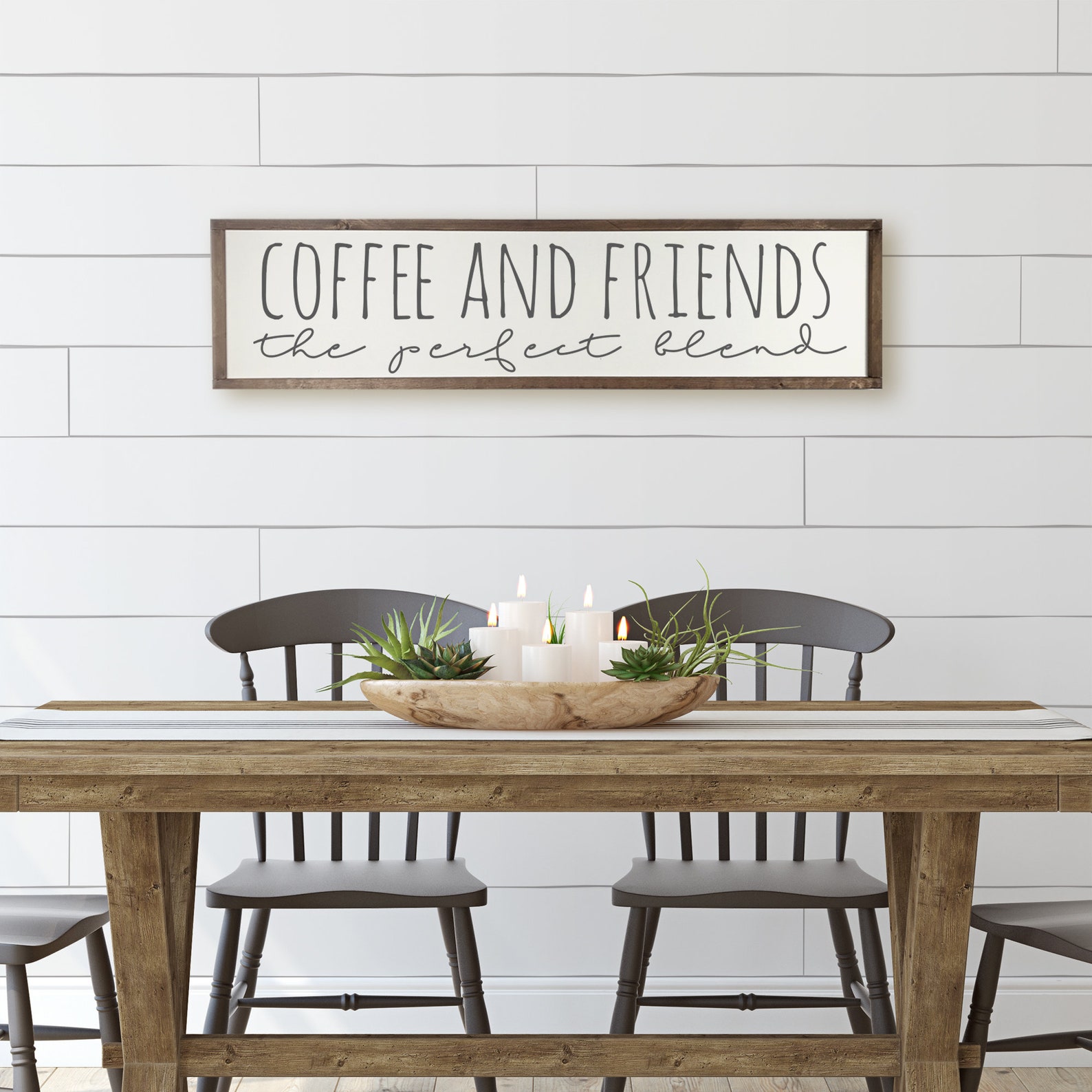 Coffee and Friends Sign for Kitchen Large Farmhouse Wood | Etsy
