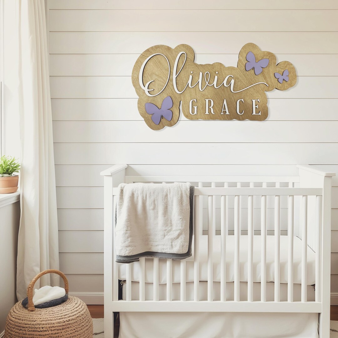 Butterfly Personalized Name Sign | Butterfly Nursery Decor | Name Sign ...