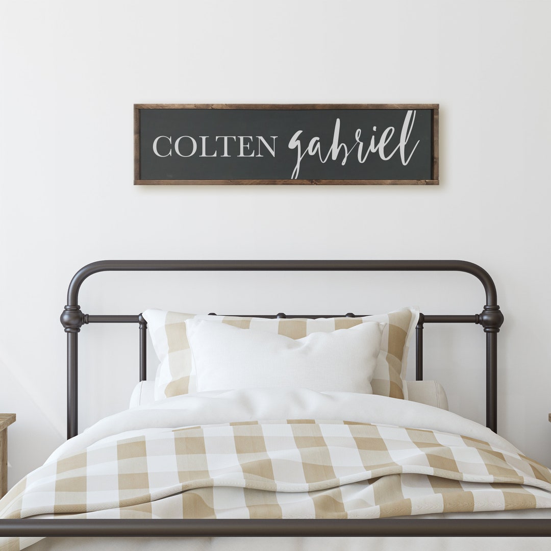 Boys Room Decor Boy's Name Sign Bedroom Sign Wood Framed Sign Farmhouse ...