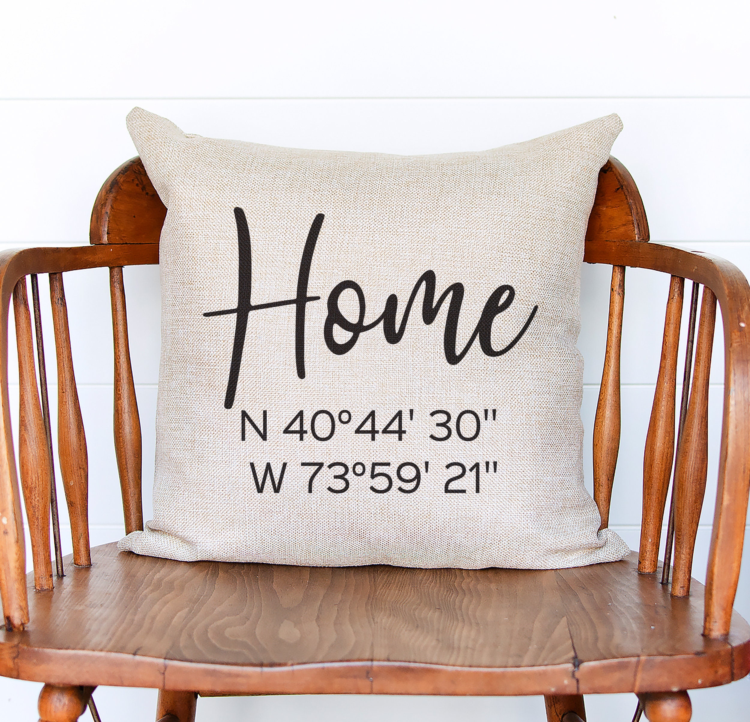 Home GPS Coordinates Pillow - Latitude Longitude Pillow - Address ...