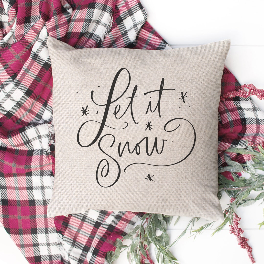 Let It Snow Throw Pillow - Christmas Decor - Farmhouse Winter Decor ...