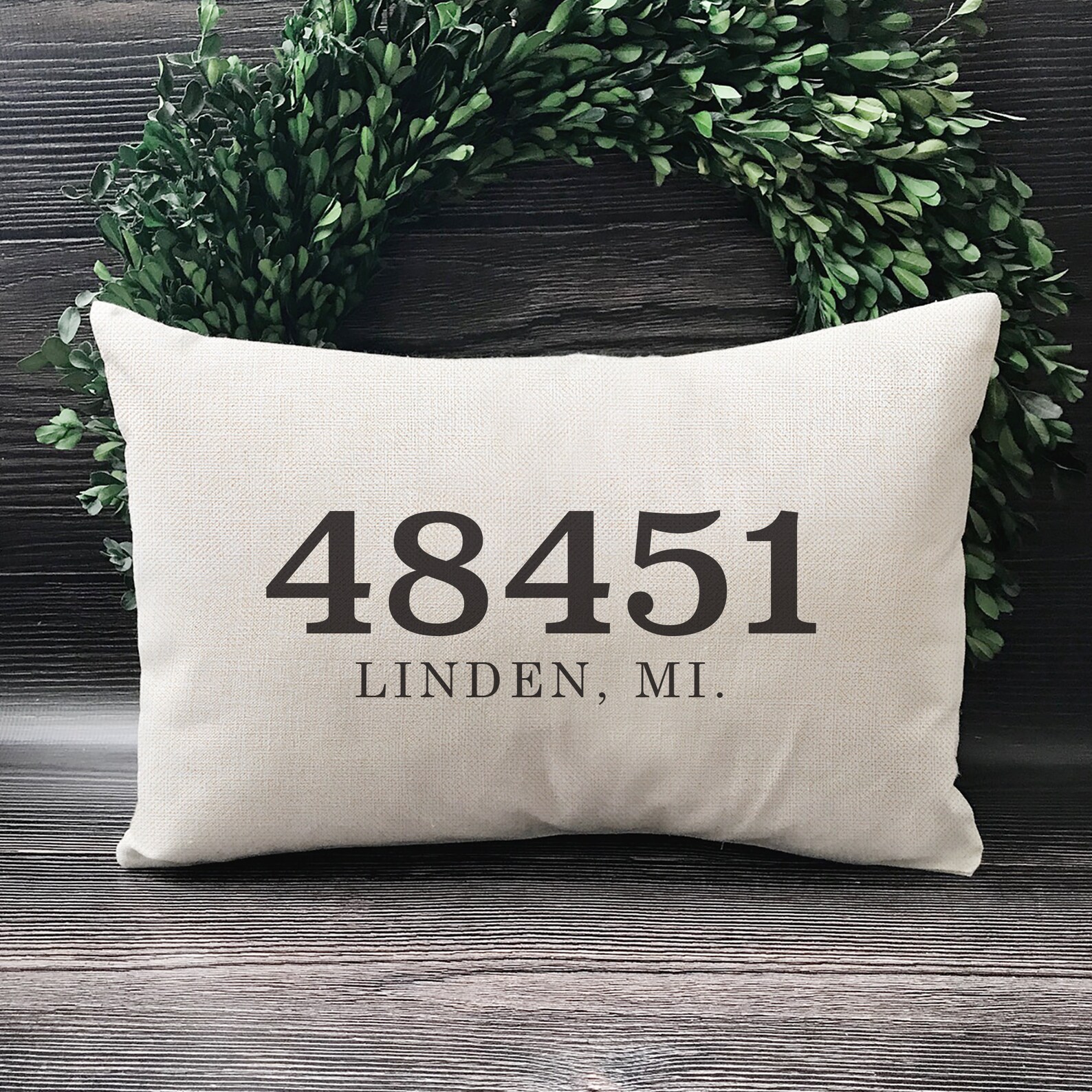 Zip Code Pillow Lumbar Pillow Cover Housewarming Gift | Etsy