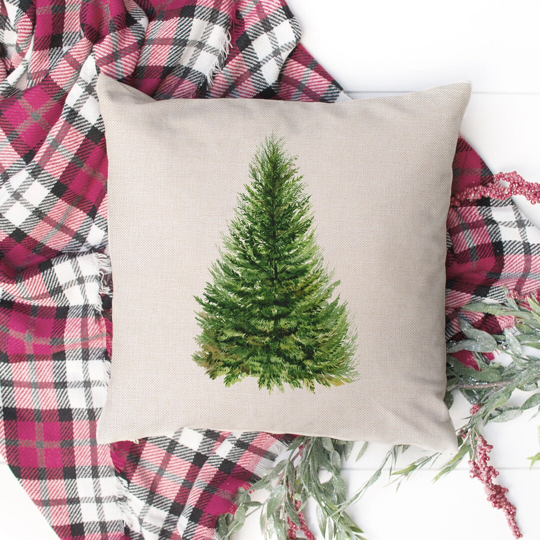 Christmas Tree Pillow Cover - Pine Tree Pillow - Pine Tree Decor ...