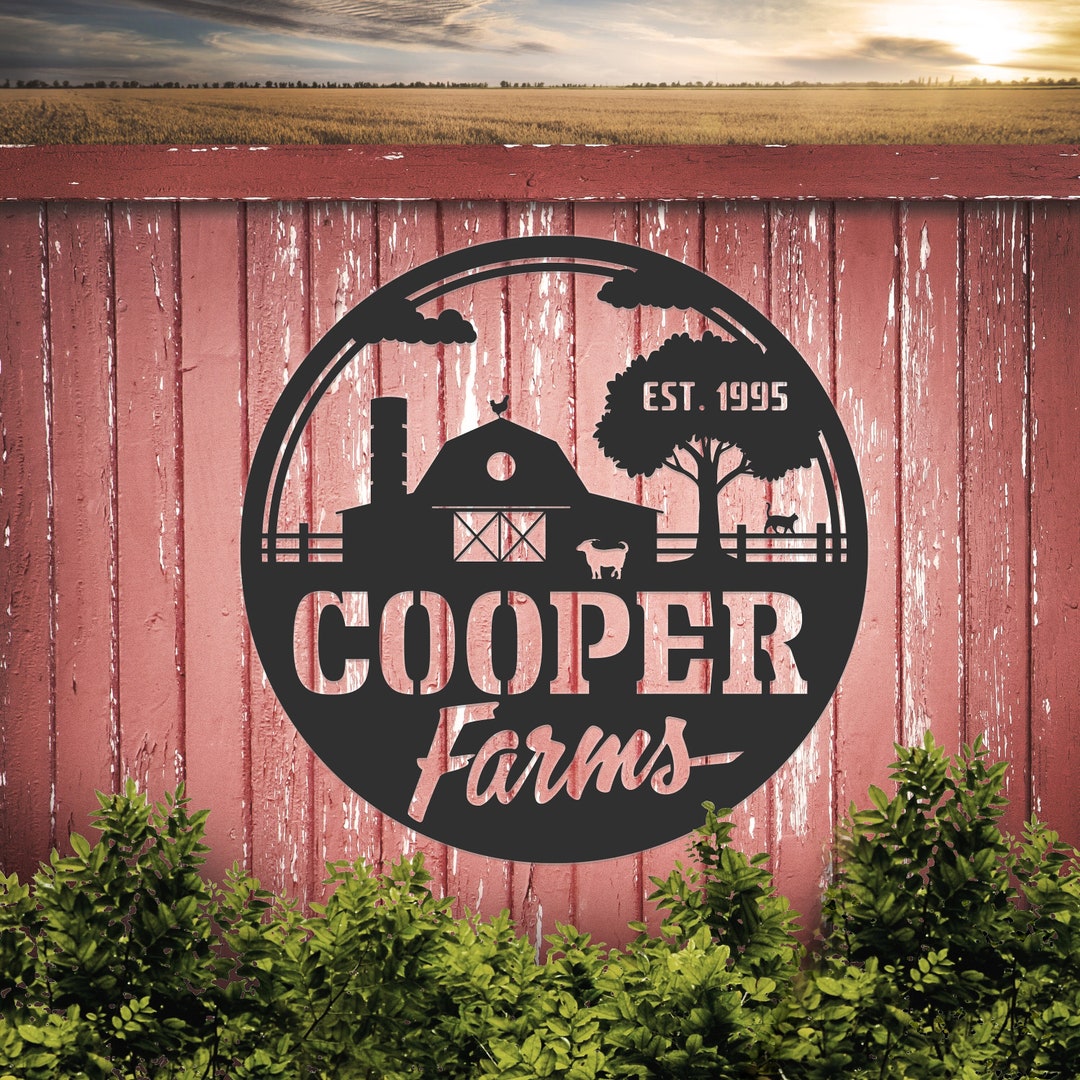 Custom Outdoor Signs For Farm Personalized Metal Farm Sign Personalized Farmhouse Sign