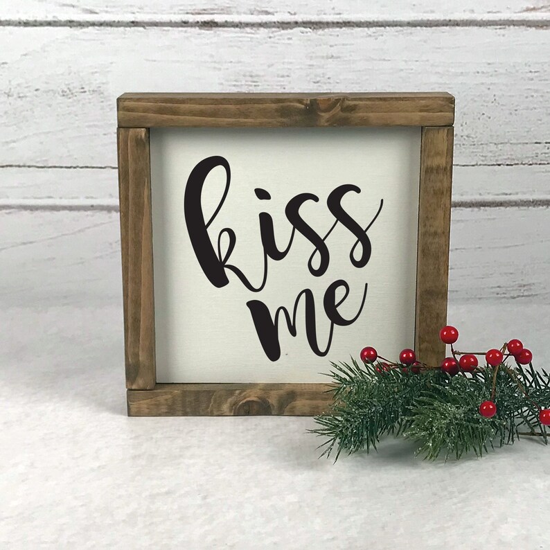 Kiss Me Sign Farmhouse Signs for Bedroom Rustic Home Decor | Etsy