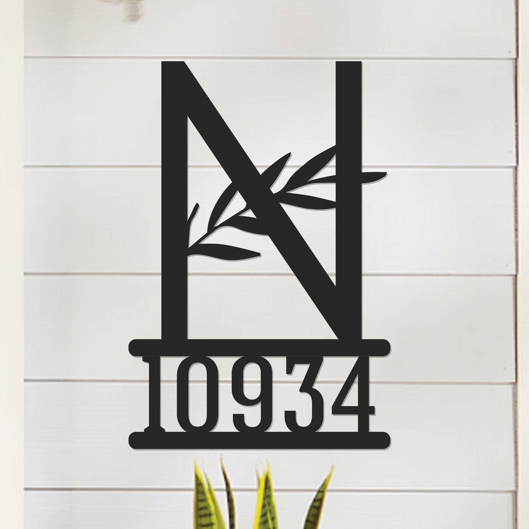 Metal Initial Sign Outside Address Sign for House Porch Decor Sign ...