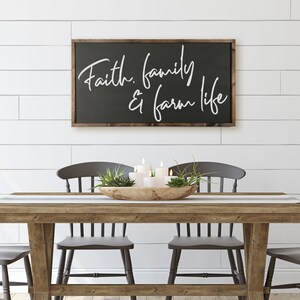 Faith Family Farm Dining Room Sign Wood Framed Sign Home Wall Decor ...
