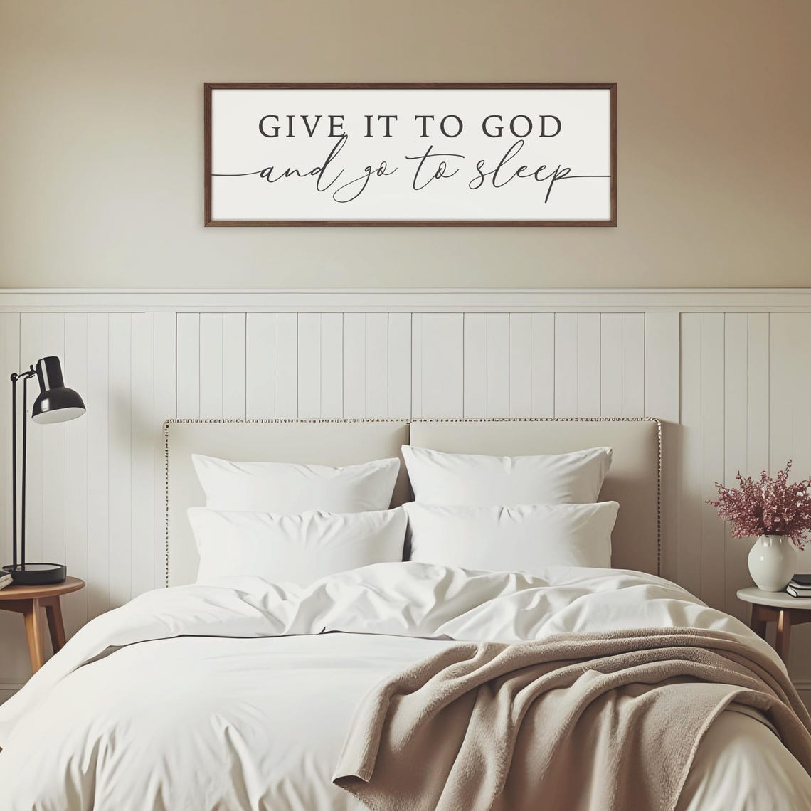 Give It to God and Go to Sleep Christian Wall Art | Wood Sign for ...
