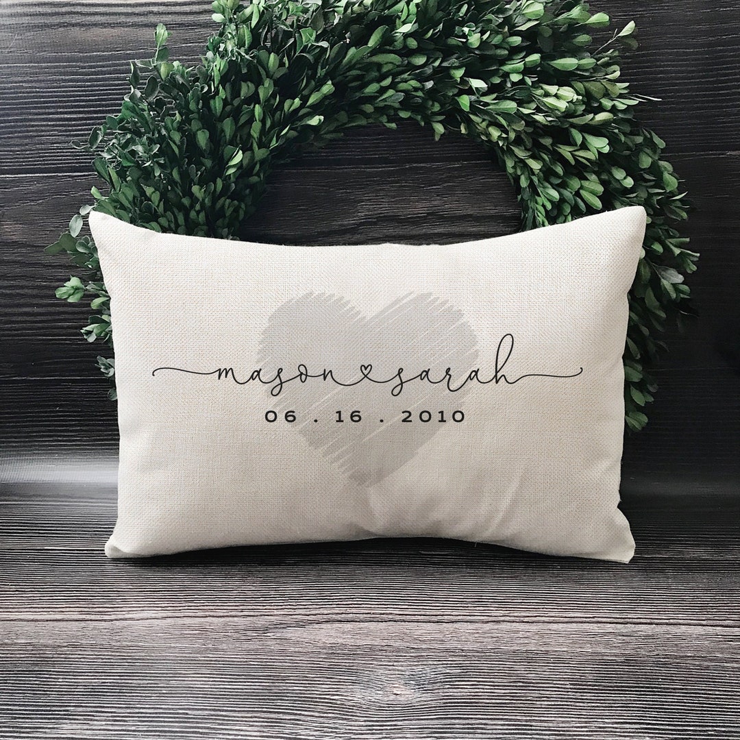 Wedding Gifts Personalized Pillow - Gift for Couples - Engagement Gift ...