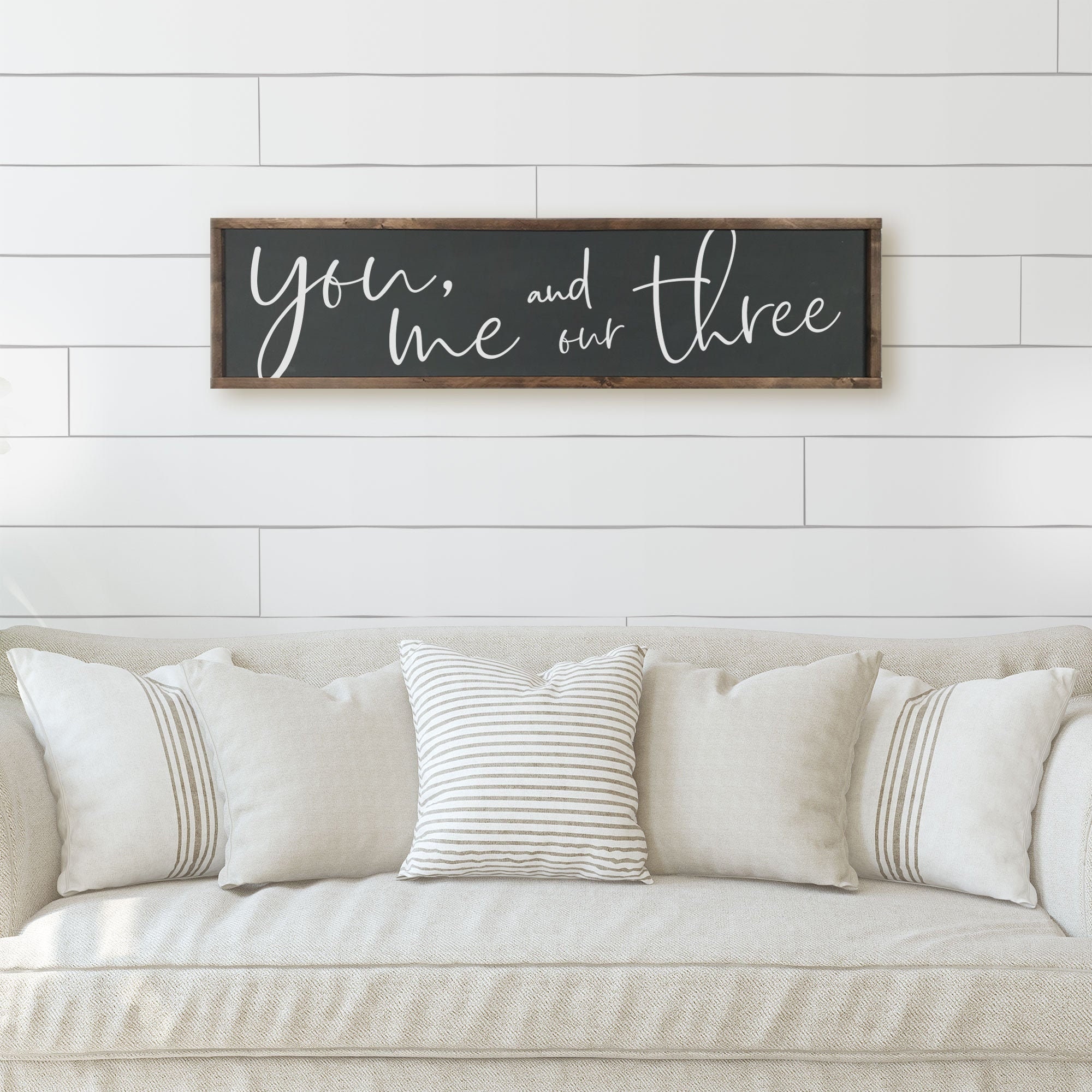 You Me and Our Three Sign Wood Sign for Above Bed Master | Etsy