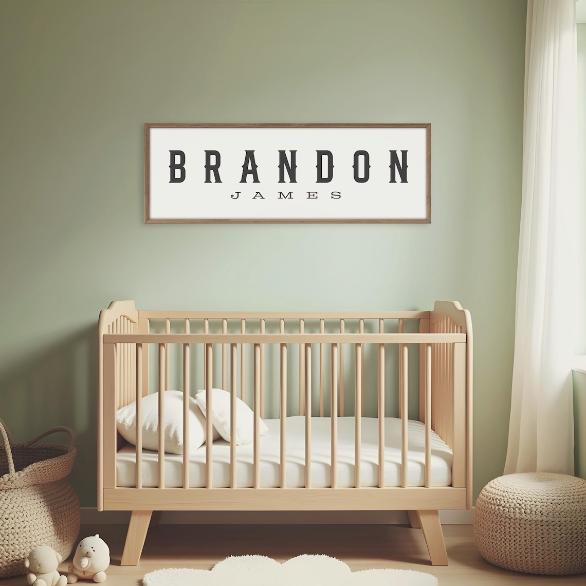 Boys Name Personalized Wood Framed Sign - Custom Boys Name Wall Art ...