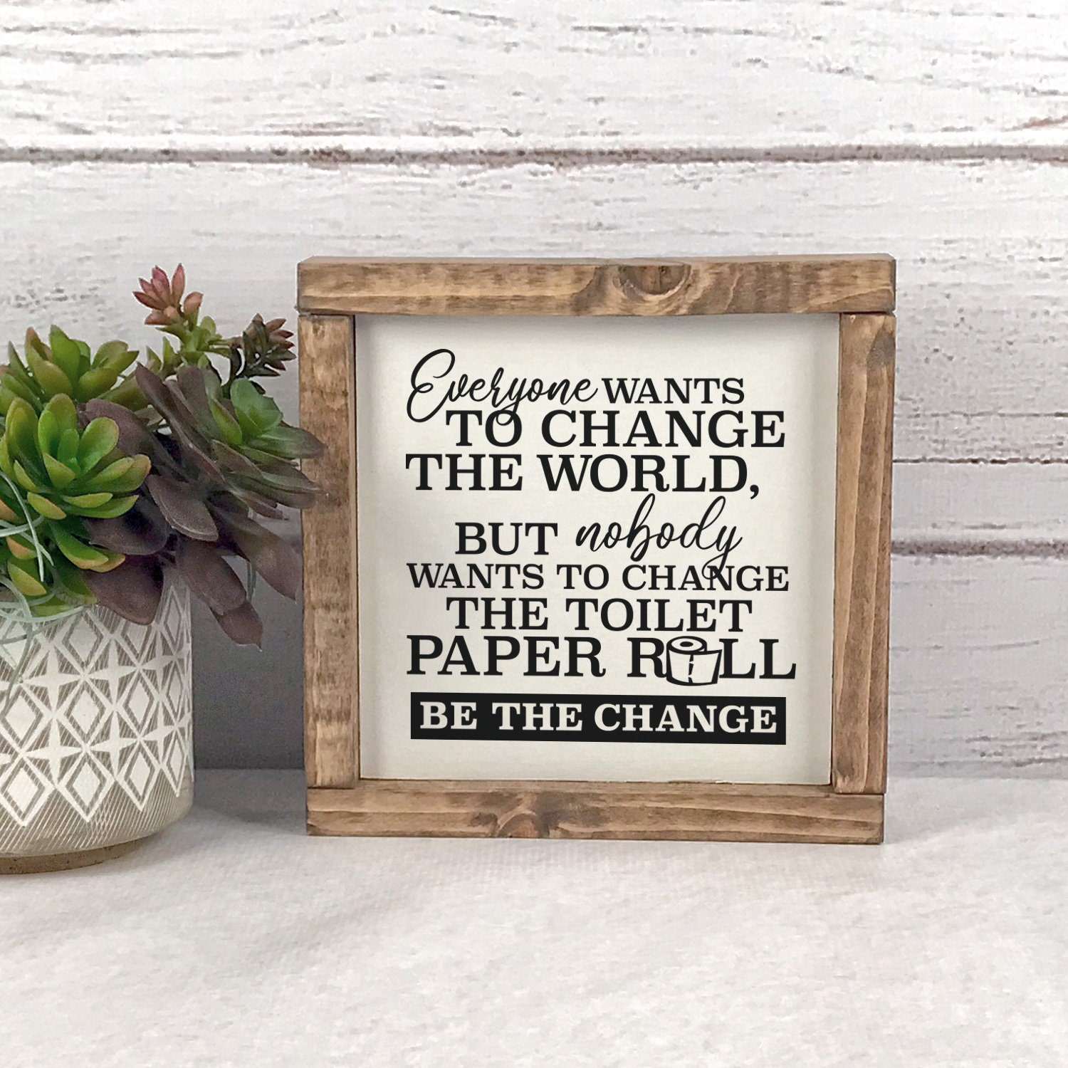Wall Hangings Change the toilet paper roll sign/Bathroom sign/Funny ...