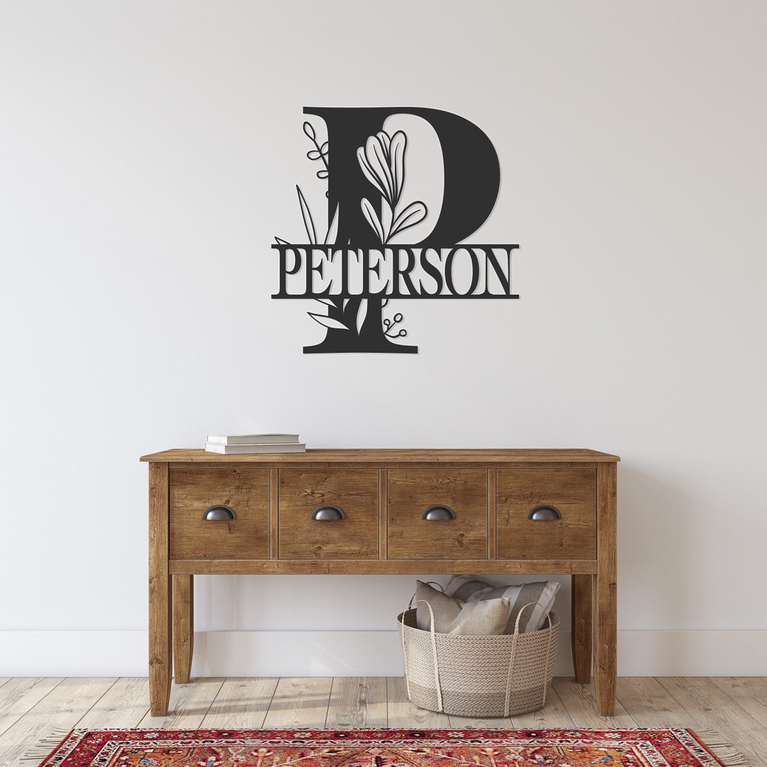 Custom Metal Monogram Last Name Sign Family Name Sign - Etsy