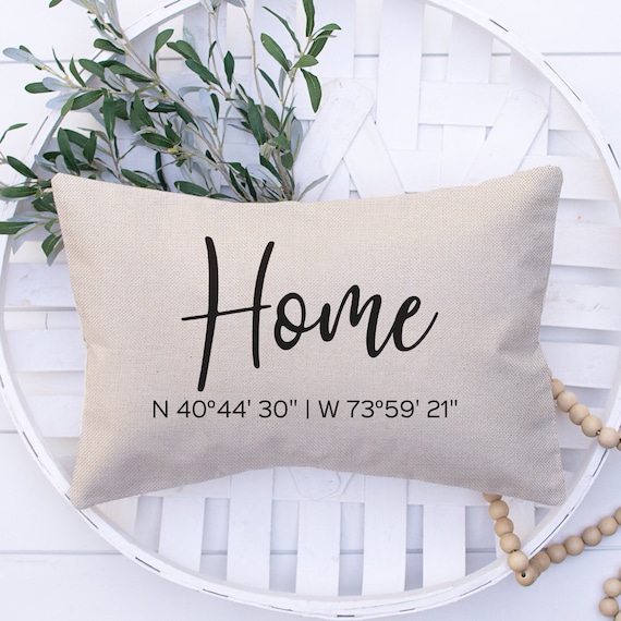 Latitude and Longitude GPS Coordinates Pillow Lumbar Pillow - Etsy