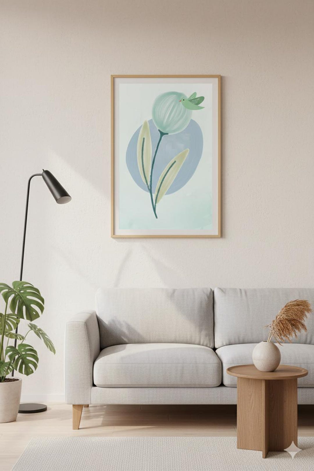 Serene Mint Bloom & Hummingbird (digital Download) - Etsy