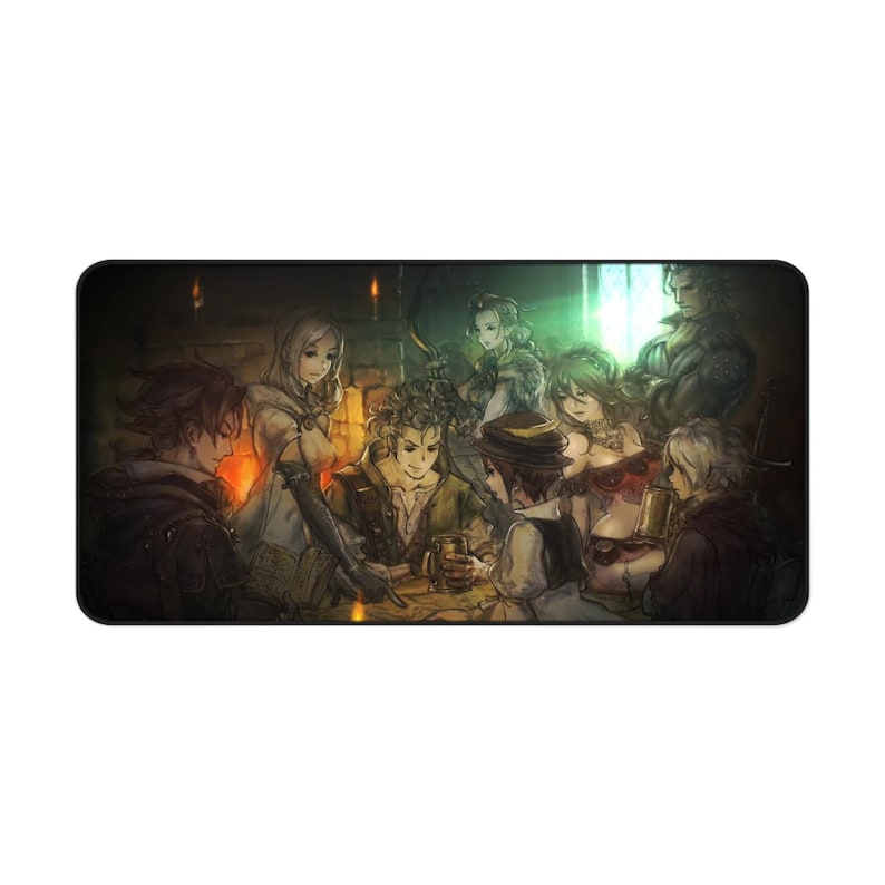 Octopath Traveler Tavern Party Desk Mat | RPG Character Illustration ...