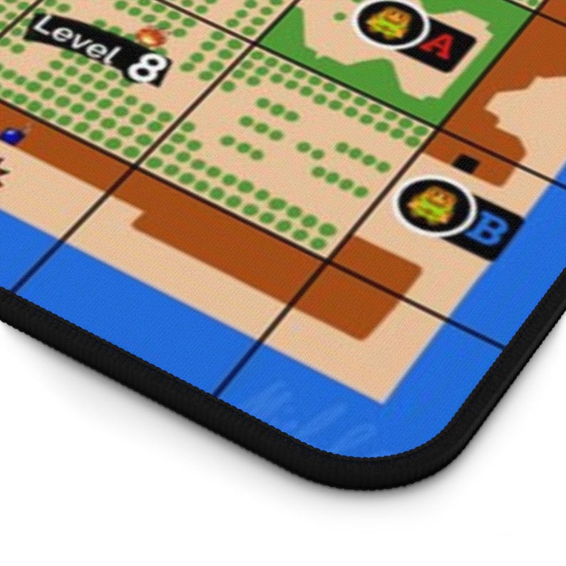 Zeldanes Pixel Game Map Desk Mat | RPG Overworld Grid, Pixel Art Gaming ...