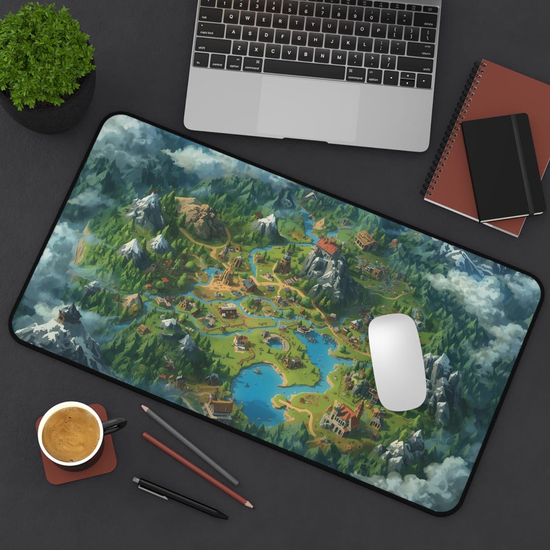 Loz Inspired Fantasy RPG Village Map Desk Mat | Game Map Mousepad - Etsy
