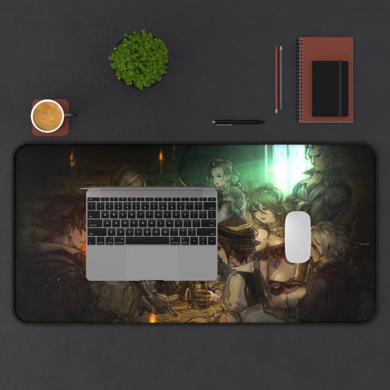 Octopath Traveler Tavern Party Desk Mat | RPG Character Illustration ...