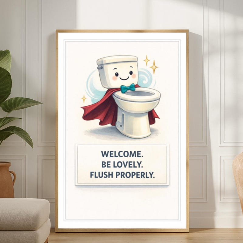Toilet Etiquette Poster - Etsy
