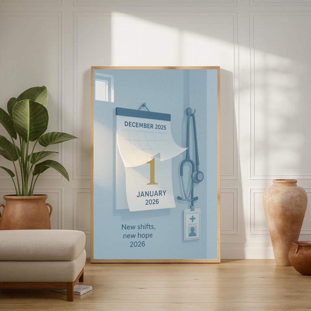 New Shifts New Hope 2026 Nurse Calendar Wall Art Medical New Year ...