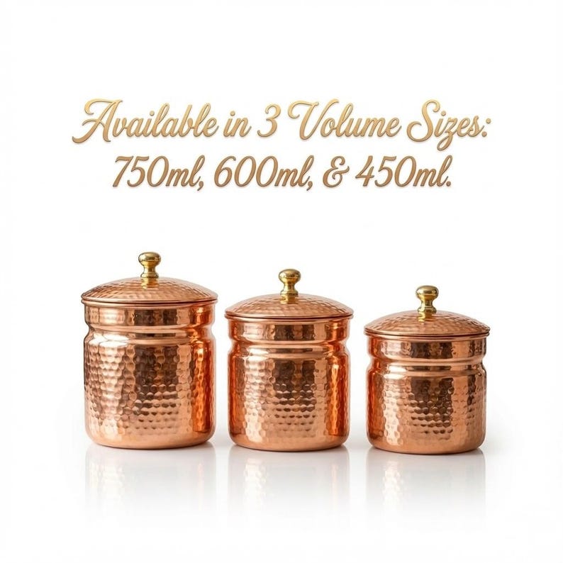 Vintage Pure Solid Copper Canister | Handmade Brass Knob Lids ...