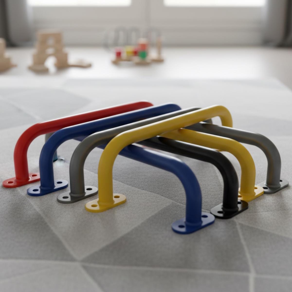 Indoor Monkey Bars for Kids – Set of 5 Heavy-duty Steel Climbing Bars ...