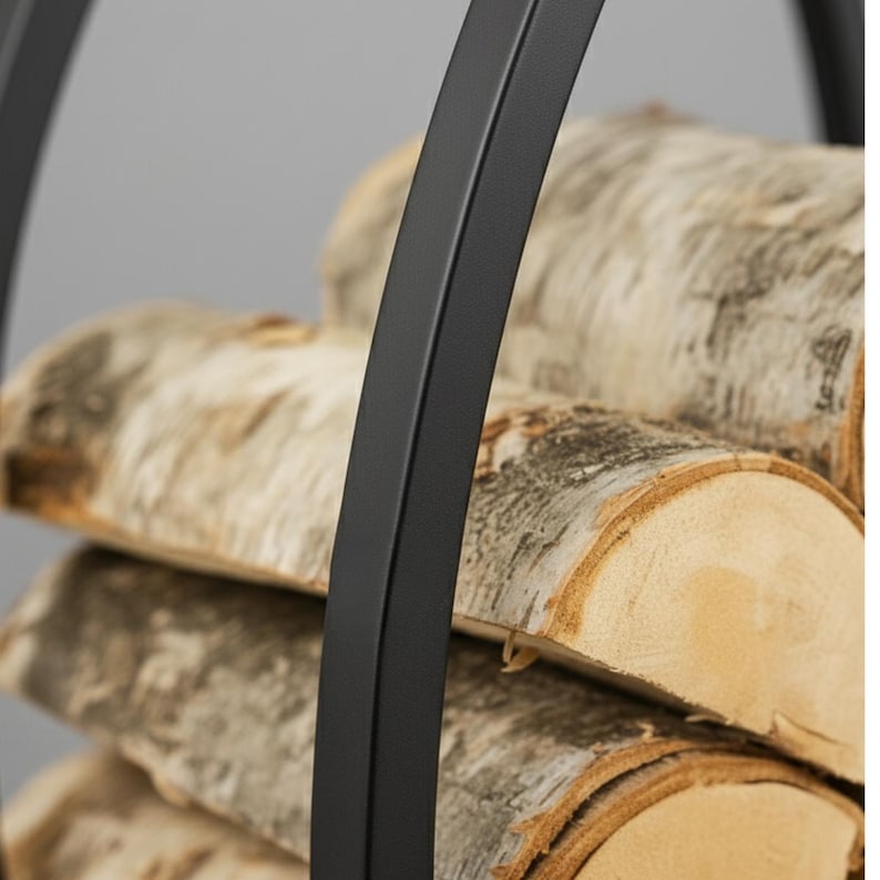 Modern Metal Firewood Rack | Curved Indoor/outdoor Log Holder - Etsy