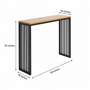 Rustic Narrow Bar Table – Wood Top, Black Steel Frame, Customizable - Etsy