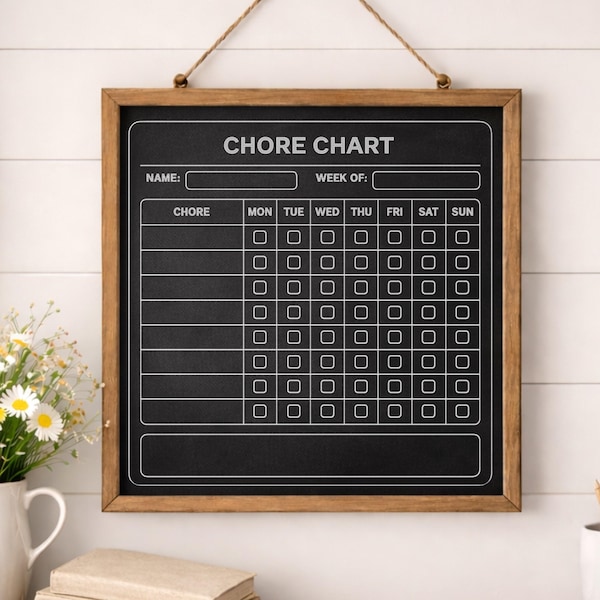Chore Chart Chalkboard - Etsy