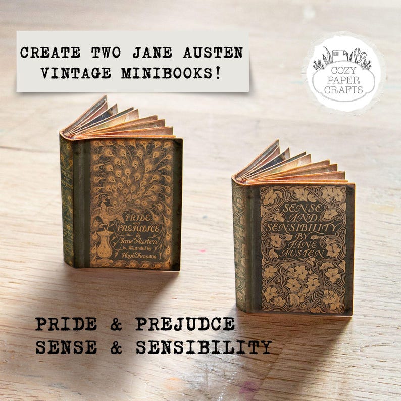 Vintage Jane Austen Mini Books Printable, Pride and Prejudice, Sense ...