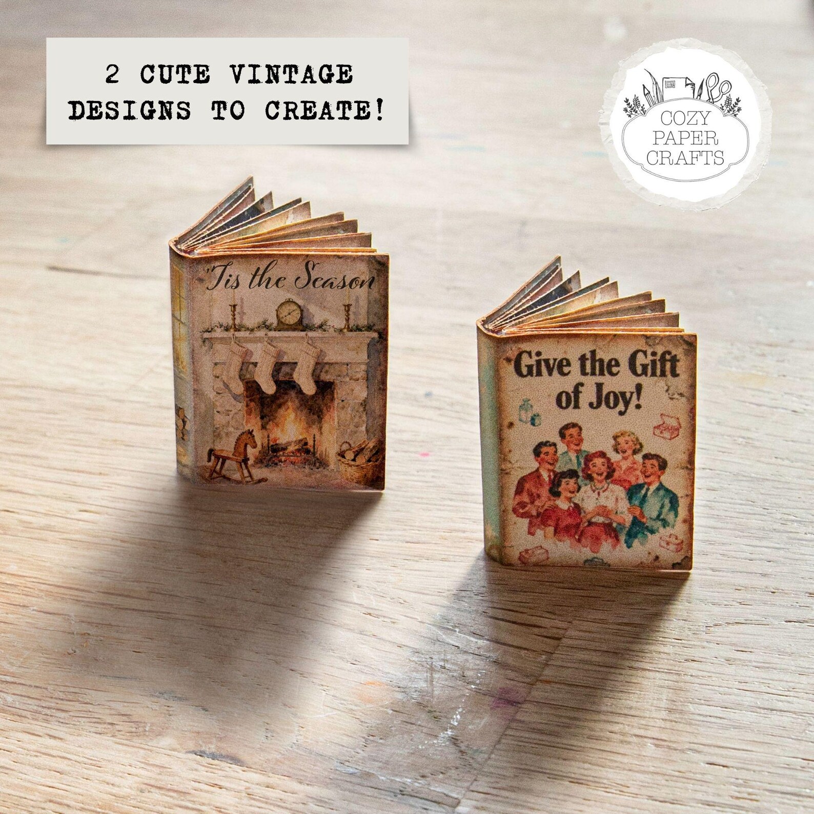 Vintage Christmas Mini Books Printable – DIY Junk Journal Miniature ...