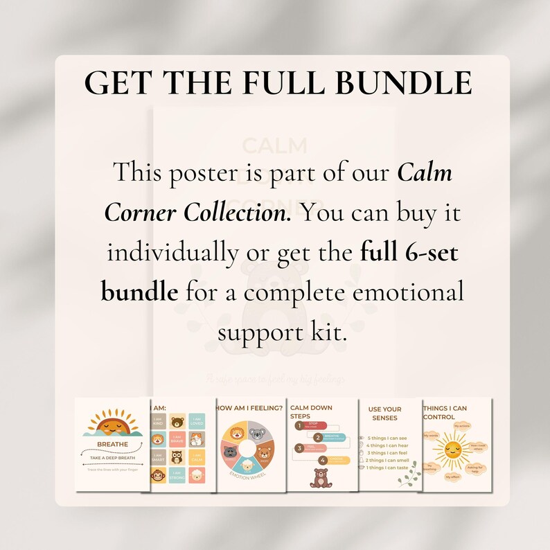 Calm Down Steps Poster: Emotional Regulation Guide for Kids (digital ...