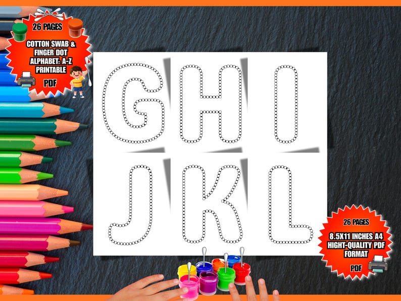 Abc Letter Coloring Activity | Alphabet Cottons Swab & Finger Painting ...