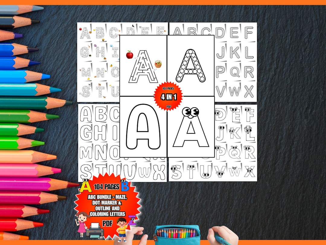 Alphabet Letters Bundle | Dot to Dot Activity | Abc Maze & Coloring ...