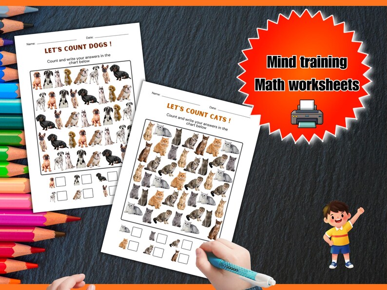 Math Counting Worksheets for Boys | I Spy Game | Homeschooler Resources ...