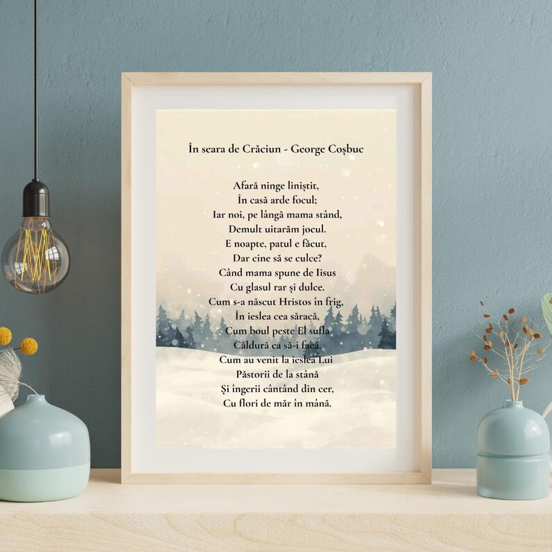 Christmas Poem Print | Romanian Winter Decor (digital Download) - Etsy