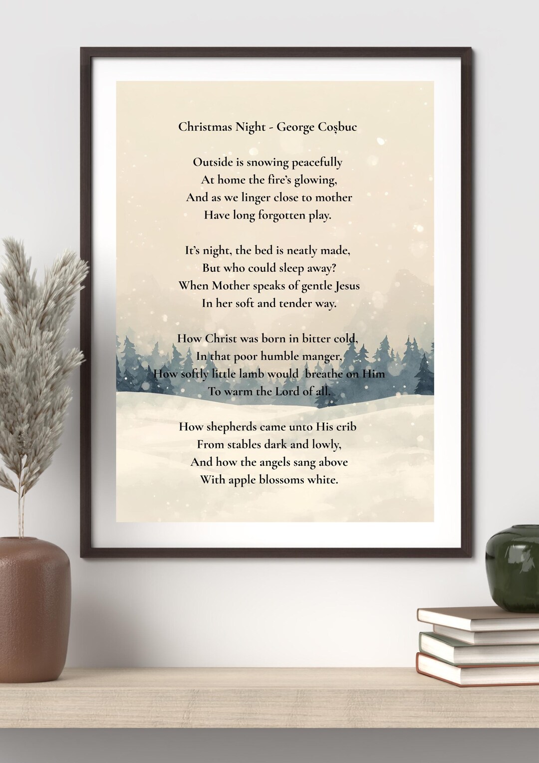 Christmas Poem Print | Romanian Winter Decor (digital Download) - Etsy