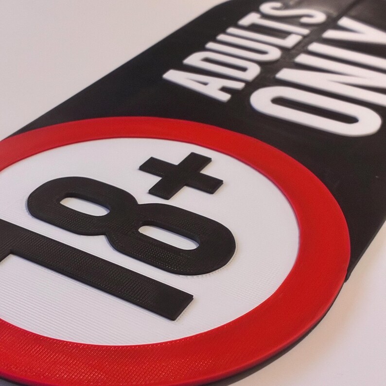 18+ Adults Only Sign - Mature Content Warning, Adult Space Door Sign ...