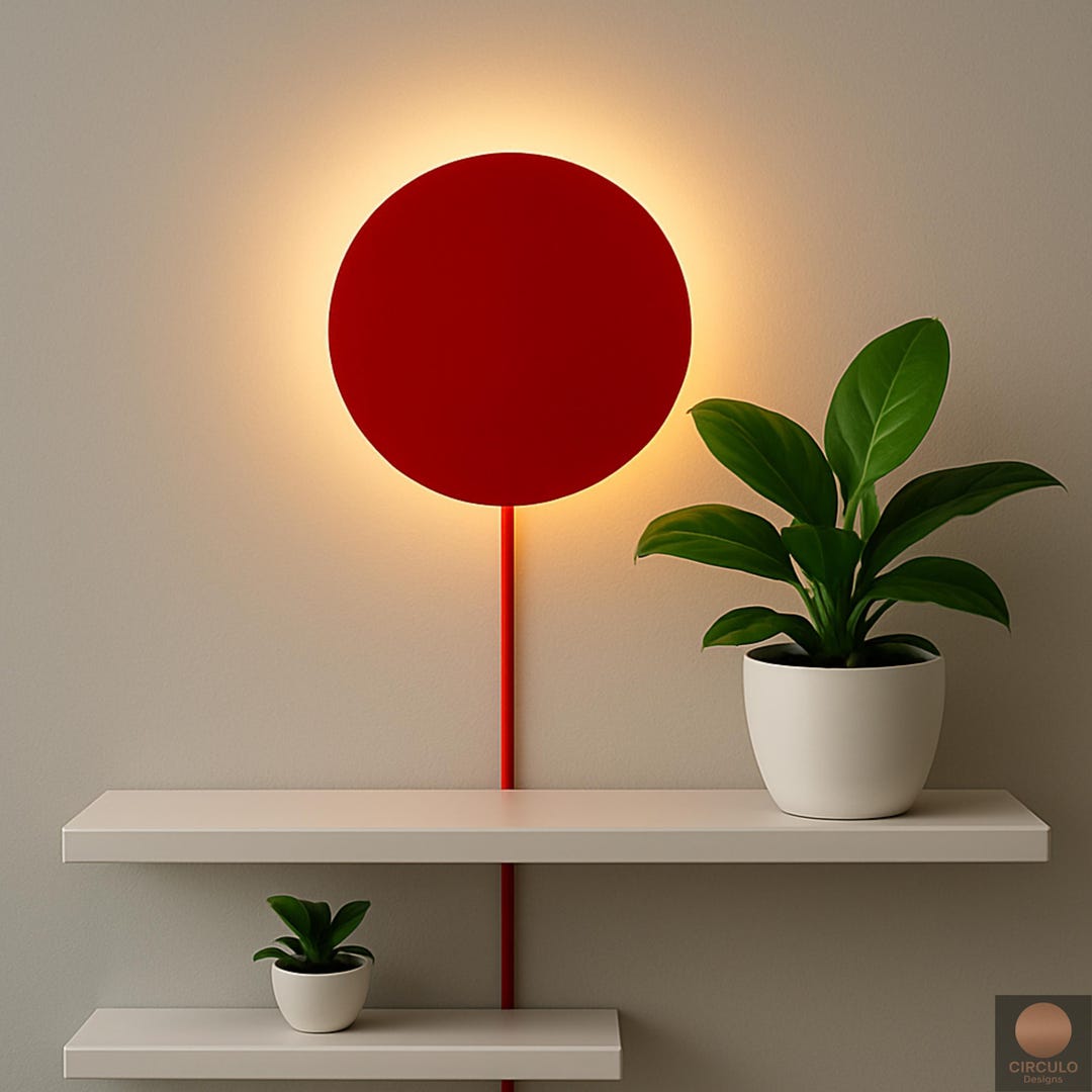 RED Wall Light – (25CM) Warm White Light LED Back Lit Effect With ...