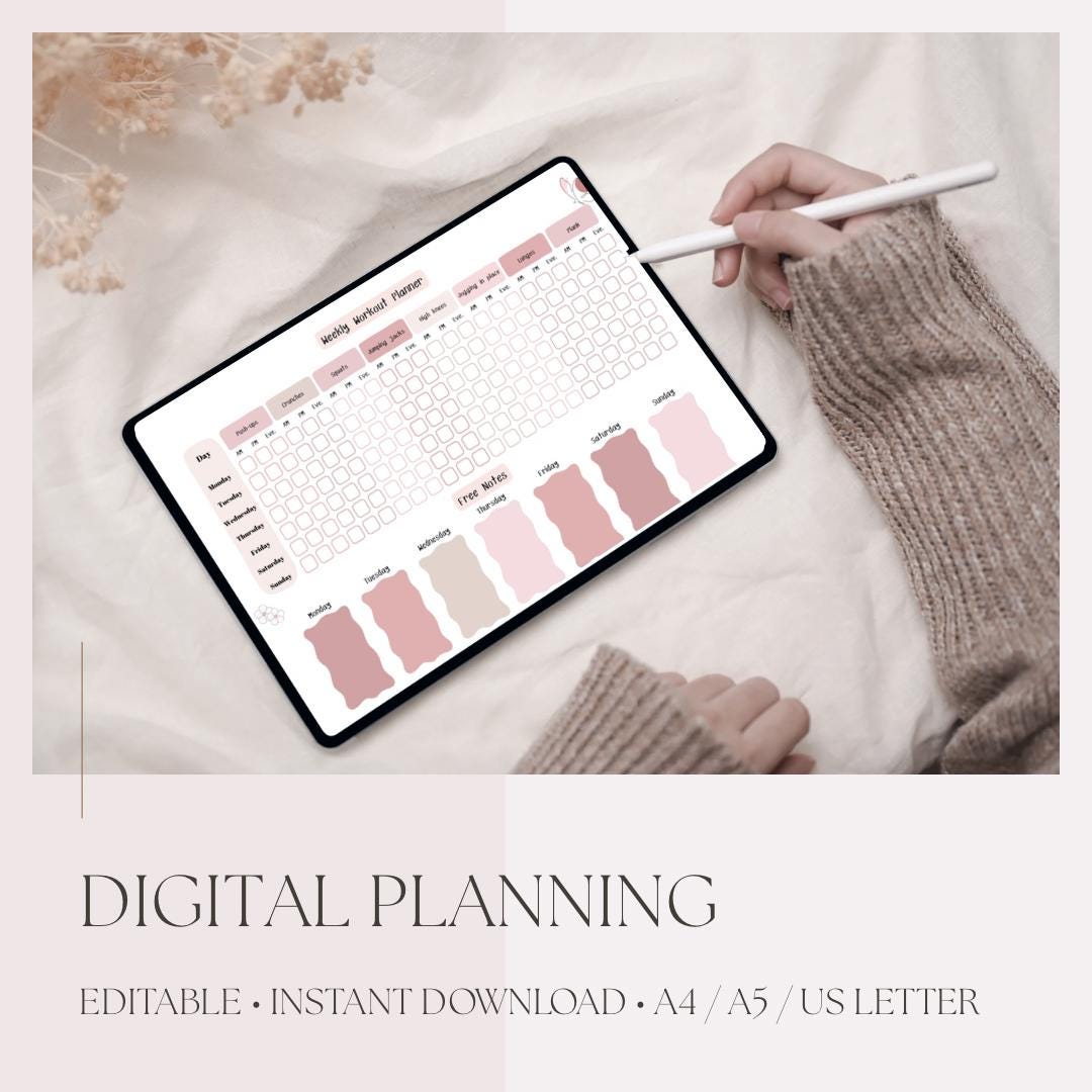 Weekly Workout Planner Printable | Minimalist Fitness Tracker ...
