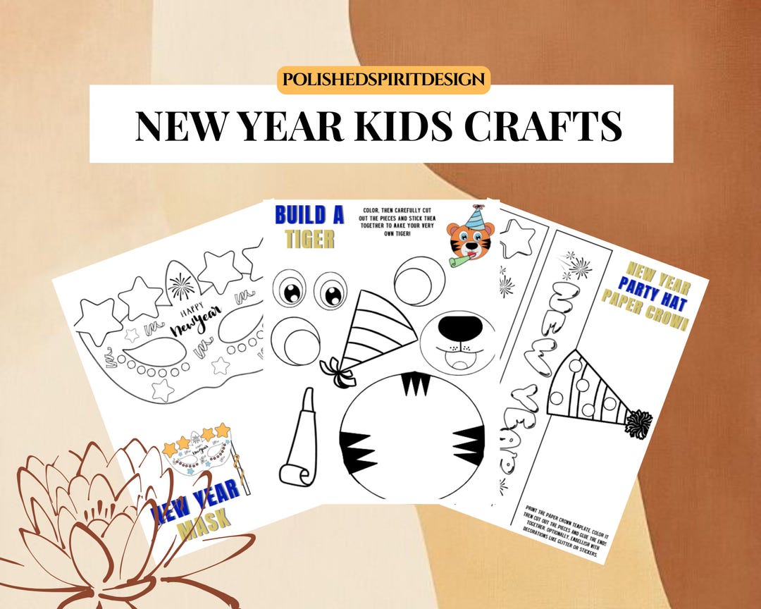 Kids New Year’s Craft: Printable Hats, Crowns & Masks - DIY Fun - Etsy