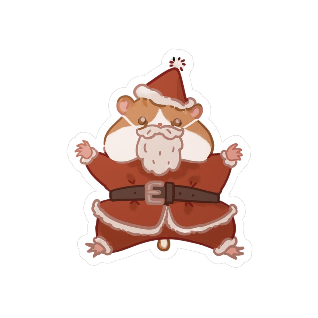 Santa Hamster Sticker | Kiss-cut Vinyl Decal - Etsy