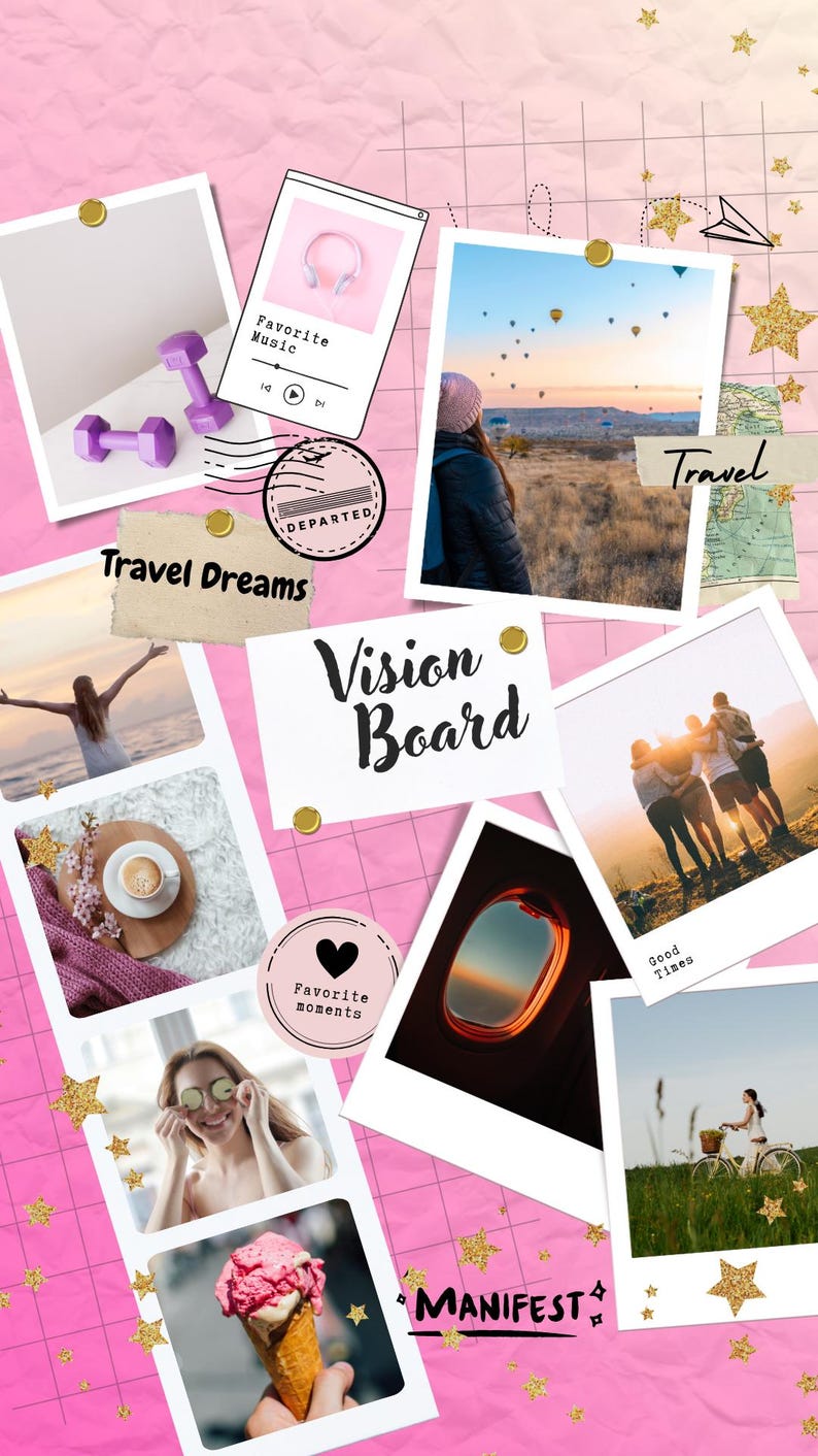 2026 Vision Board Bundle | Printable Mood Board for Self-care, Room ...