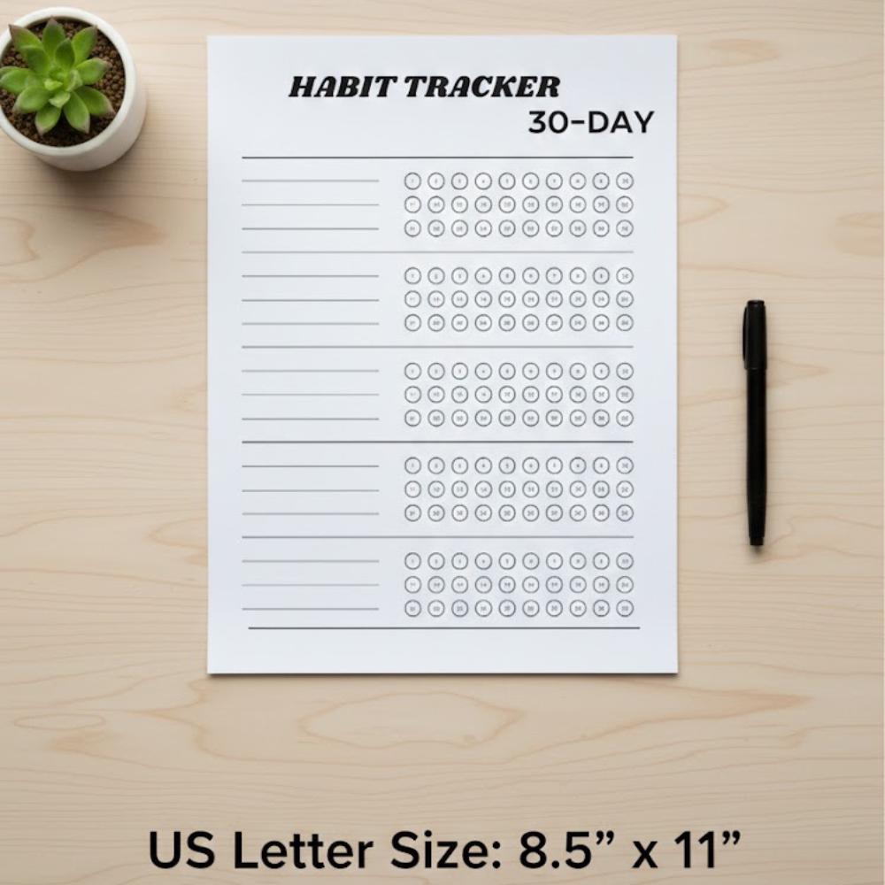 Habit Tracker Goal Tracker Bullet Journal Minimalist Habit Tracker ...