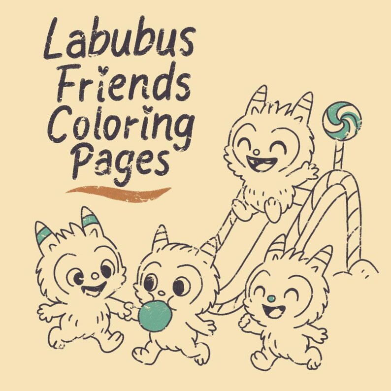 Labubus Friends Coloring Pages – 10 Labubu Scenes | Kids Printable ...