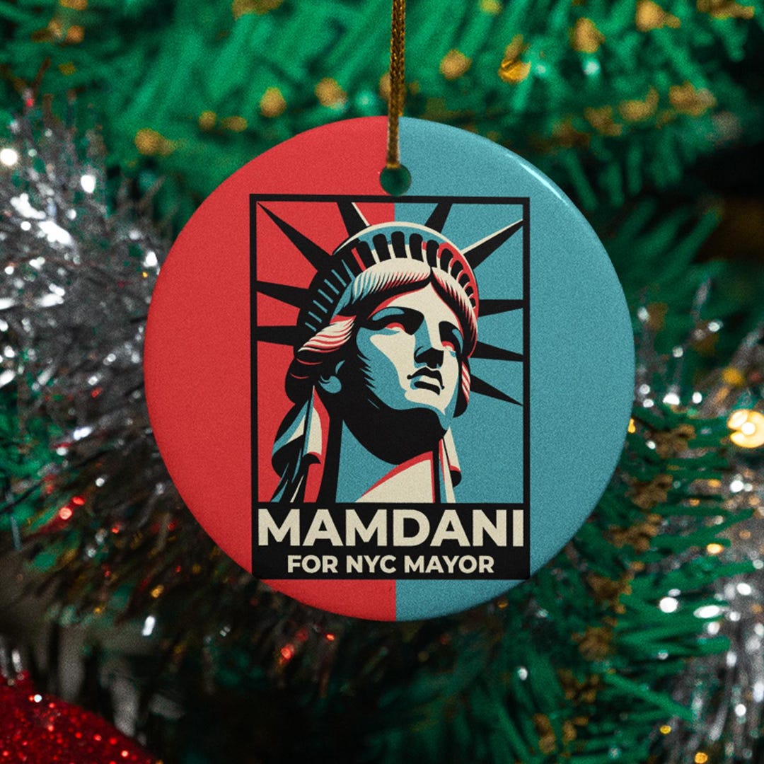 Mamdani New York Ornament, Zohran Mayor Elections Winner 2025 Christmas ...