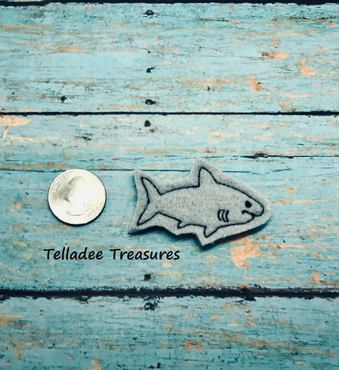 Shark Feltie -small Gray Felt - Great for Hair Bows, Reels, Clips ...