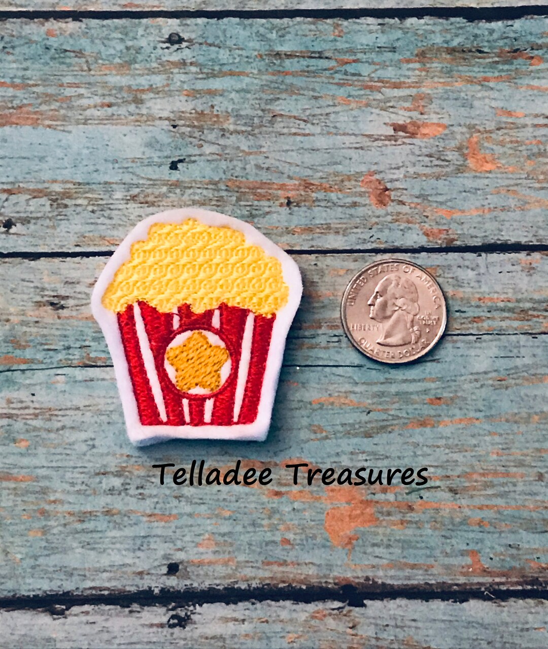 Popcorn Bucket Feltie White Felt Great for Hair Bows, Reels, Clips and ...