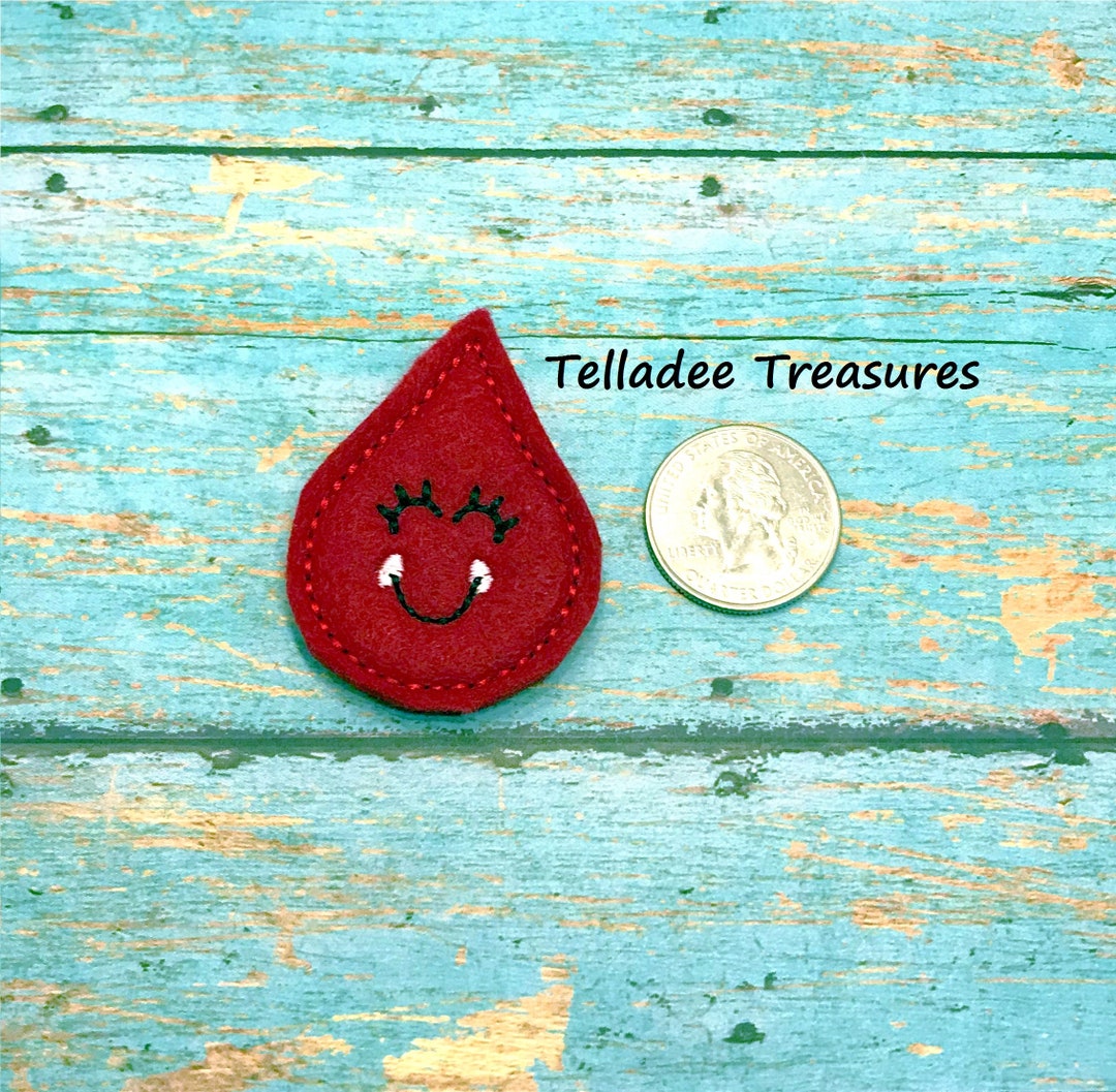 Blood Drop Feltie - Red Felt- Great for Hair Bows, Reels, Clips and ...